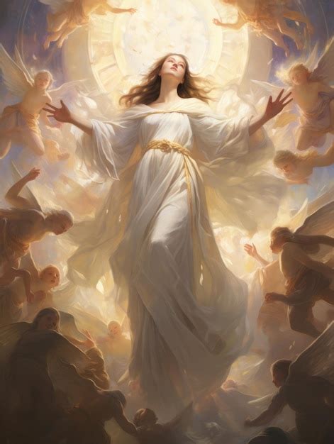 Premium Ai Image Mother Mary And The Angels