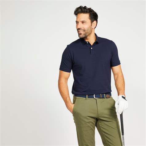 Men Golf Short Sleeved Polo Shirt Mw500 Navy Blue