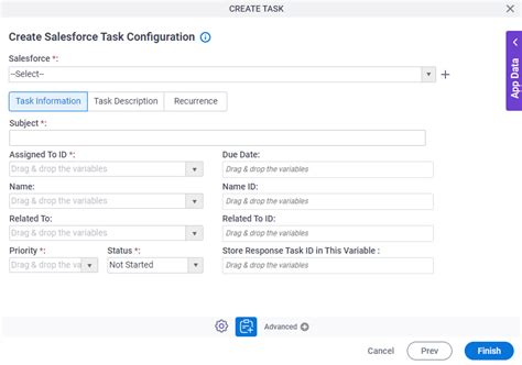 Create Task Salesforce Activity