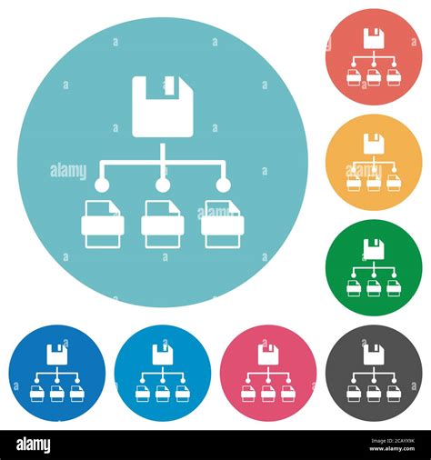Save File As Multiple Format Flat White Icons On Round Color