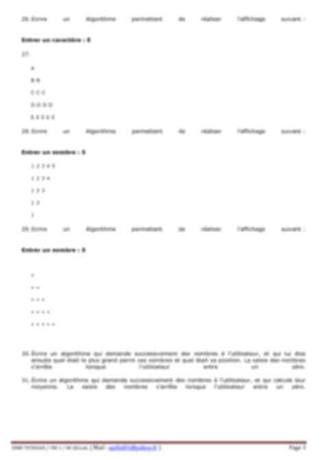 SOLUTION Exercices Algo Et Programmation Studypool