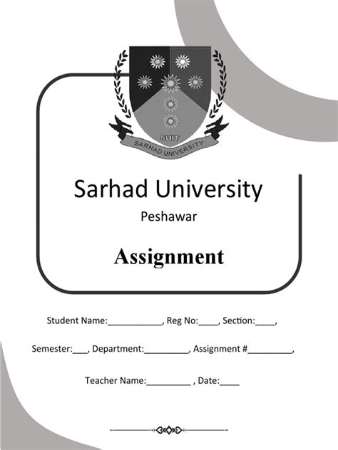 Assiments Front Page Pdf