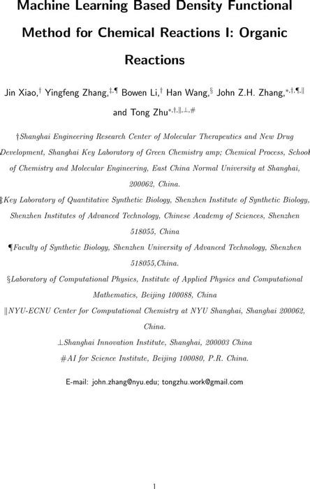 Machine Learning Based Density Functional Method For Chemical Reactions I Organic Reactions