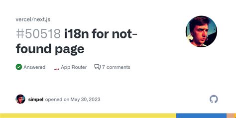 i18n for not found page · vercel next js · discussion 50518 · github