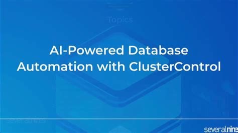 Introducing Clustercontrol Quick Feature Overview Video Youtube