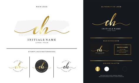 Handwriting Initial Of Letter CH C H Feminine And Beauty Logo Design 14696454 Vector Art At Vecteezy