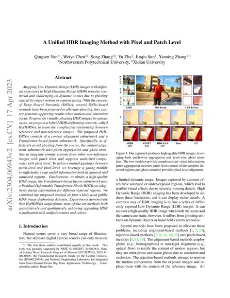 A Unified Hdr Imaging Method With Pixel And Patch Level Deepai