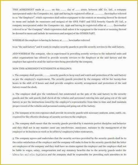 Private Security Contract Template