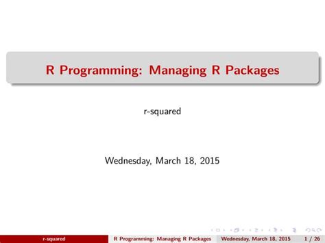R Programming Introduction To R Packages Pdf