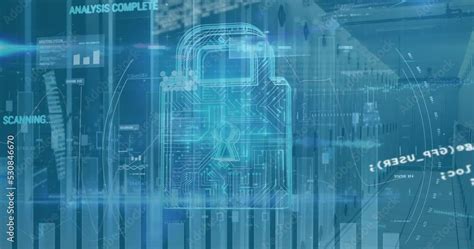 Animation Of Digital Data Processing And Digital Interface And Grid