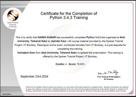 er harsh kumar on linkedin python 3 4 3 training spoken tutorial