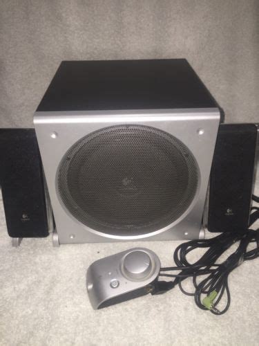 Logitech Z3 Surround Sound Subwoofer W 2 Satellite Speaker System Pc Computer For Sale