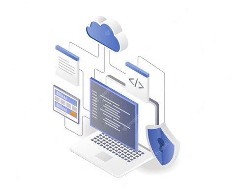 Premium Vector Program Language And Cloud Server Security