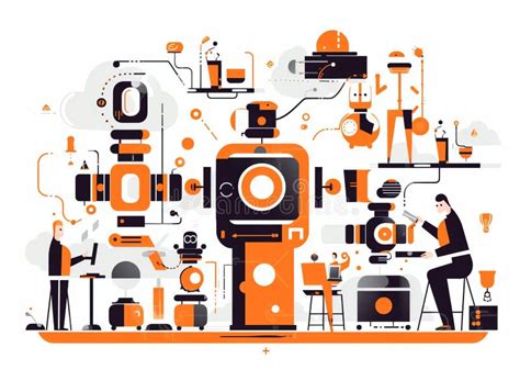 Generative Ai Assembly Line With Robotic Stock Illustration Illustration Of Plant