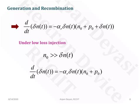 Generation And Recombination Related To Carrier Transport Pdf