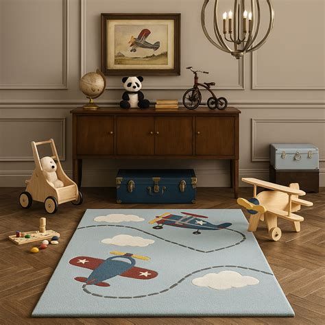 Sky Adventure Tufted New Zealand Wool Rug Artistic Furniture Real