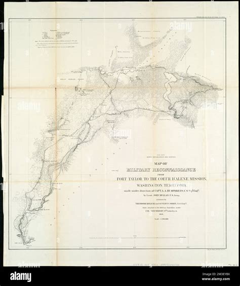 Map Of Military Reconnaissance From Fort Taylor To The Coeur Dalene Mission Washington