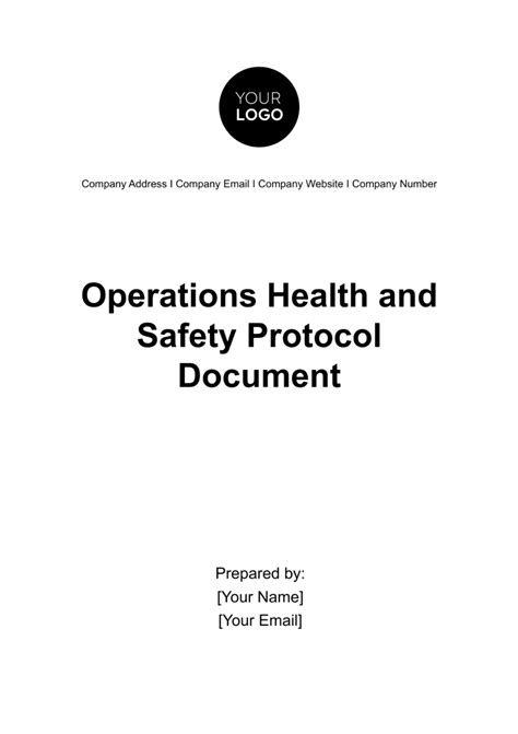 Operations Health And Safety Protocol Document Template Edit Online And Download Example