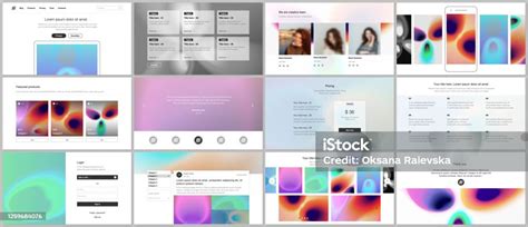 웹 사이트 디자인 프리젠 테이션 포트폴리오를위한 벡터 템플릿 프레젠테이션 슬라이드 전단지 전단지 연례 보고서 템플릿 세포의 형태로 밝은 색깔의 그라데이션 패턴과 의료 디자인