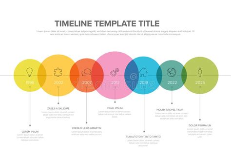 Simple Overlay Timeline Graph Template With Overlay Circle Blocks Stock Vector Illustration Of