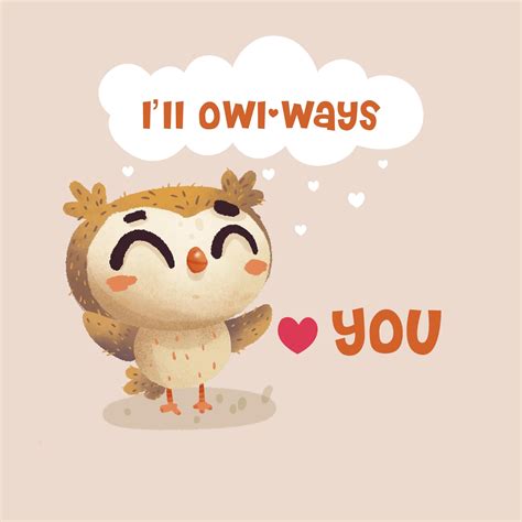Ill Owl Ways Love You Cute Owl Valentines Day Confetti Exploding Gre
