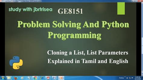 Cloning Lists List Parameters Unit 4 Explained In Tamil And English Youtube