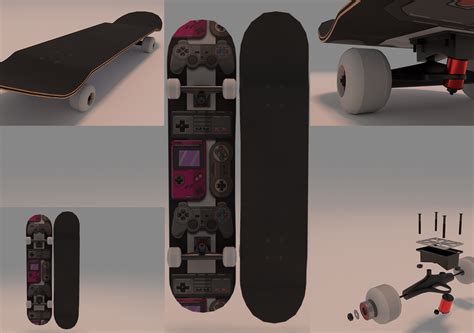 Arcade Gamepad Skateboard Skate Gallery Cgtrader
