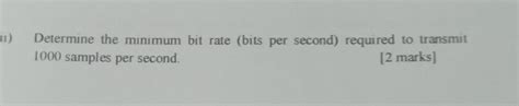 Solved Determine The Minimum Bit Rate Bits Per Second Chegg Com