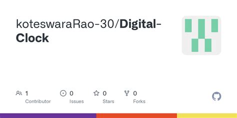 GitHub KoteswaraRao 30 Digital Clock