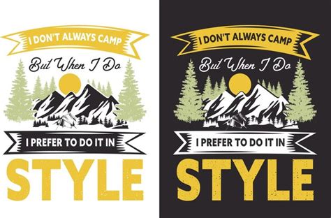 캠핑 애호가를위한 캠핑 T 셔츠 디자인 번들 Tshirt 디자인 프리미엄 벡터