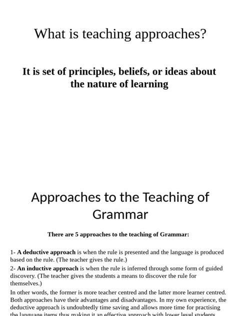 What Is Teaching Approaches Pdf Inductive Reasoning Deductive Reasoning