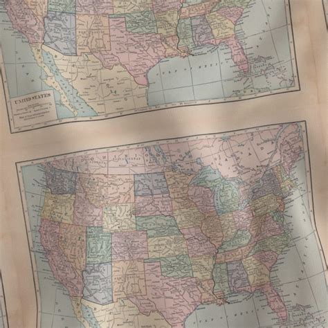 Small Us Map Fabric Spoonflower