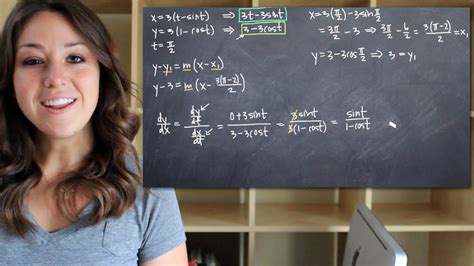 Tangent Line To The Parametric Curve Kristakingmath Youtube