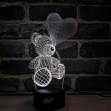 3d Lamp Lunox Remote Controlled 3d Optical Illusion Led Teddy Bear
