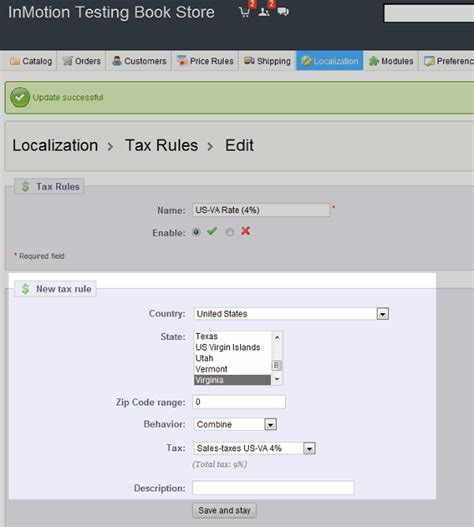 Creating A New Tax Rule In Prestashop 15 Inmotion Hosting