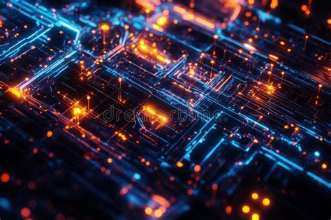 Futuristic Fractal Based Data Network Glowing Cyber Connections Soft