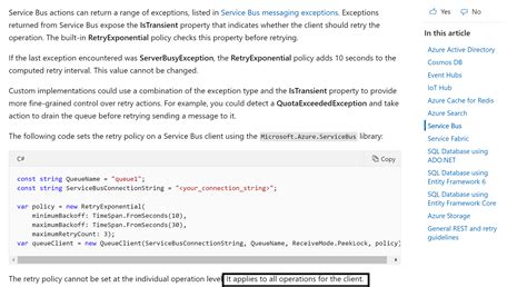 C Azure Service Bus Retry Options Not Working Stack Overflow