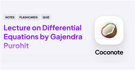 lecture on differential equations by gajendra purohit coconote