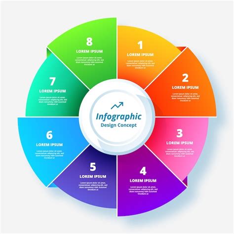 그라데이션 원형 다이어그램 인포 그래픽 무료 벡터