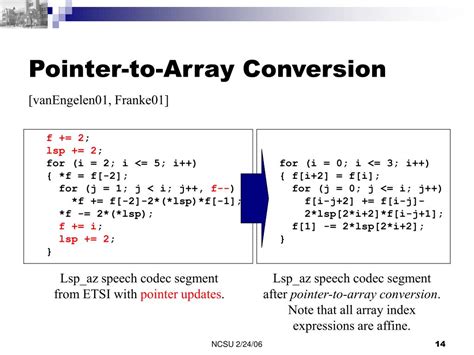 Ppt Array Dependence Analysis With The Chains Of Recurrences Framework For Loop Optimization