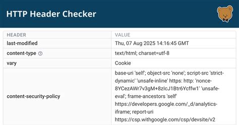 Header Checker Analyze Server Response Headers