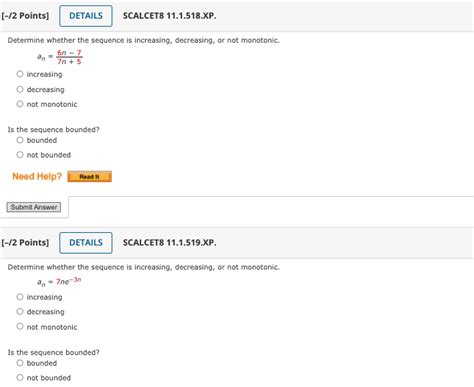 Solved 2 Points DETAILS SCALCETS 11 1 518 XP An Chegg Com