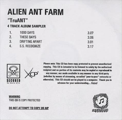 Alien Ant Farm Truant 4 Track Album Sampler Uk Promo Cd R Acetate 261506