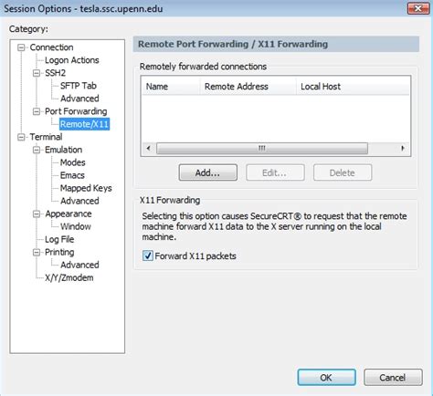 Secure CRT Configuration Arts Sciences Computing