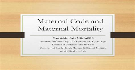 Pdf Maternal Code And Maternal Mortality Camls · 2018 02 13