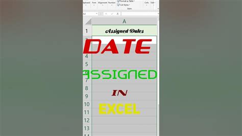 How To Date Assigned In Ms Excel Youtubeshorts Exceltech Ytshorts