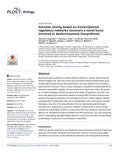 Pdf Genome Mining Based On Transcriptional Regulatory Networks Uncovers A Novel Locus Involved