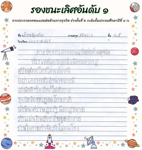 ผลงานการประกวดคำขวัญ กลอนแปด เรียงความ วันเด็กแห่งชาติ เทศบาลตำบลนาข่า อ เมือง จ อุดรธานี