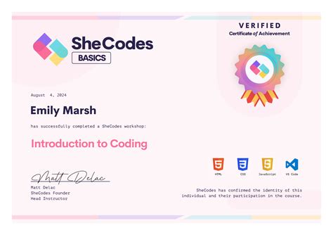 Emily Marsh Shecodes Profile Shecodes