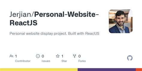 github jerjian personal website reactjs personal website display